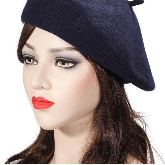 Accessories | Wool Navy Blue Beret | Poshmark